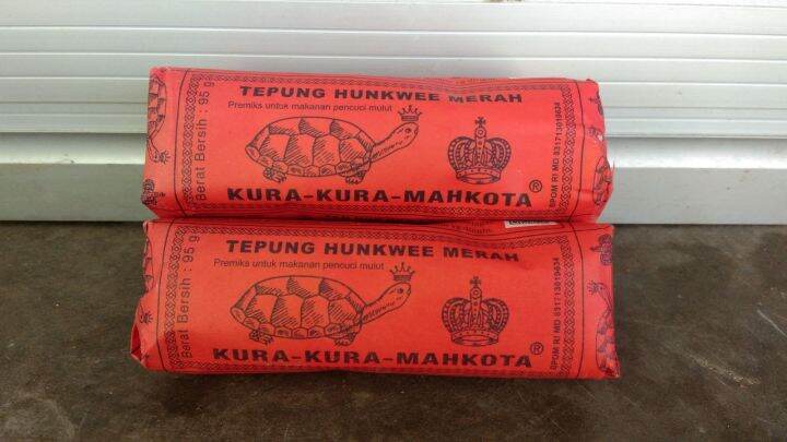 (MERAH) TEPUNG HUNKWEE CAP KURA KURA MAHKOTA tepung hung kwe HONGKUEE ...