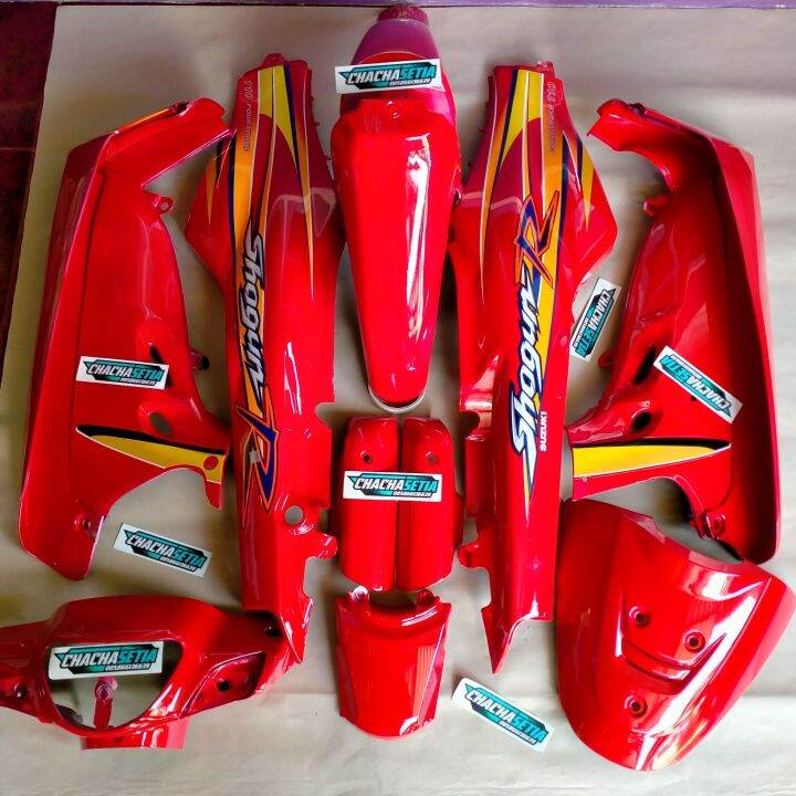 bodi body full set suzuki shogun r 110 new merah | Lazada Indonesia