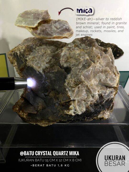 Batu Crystal Quartz Mika L32 atau Batu Kristal Kuarsa atau Batu Mineral ...