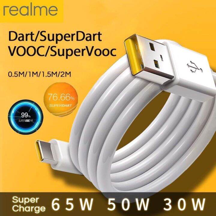 REALME 5A USB to Type C Cable for Dart / SuperDart / VOOC / SuperVOOC ...
