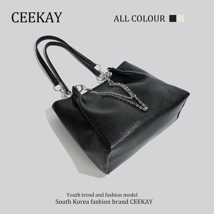 Ceekay กระเป๋าใบใหญ่สะพายไหล่แบบดูแพงออกแบบสำหรับคนกระเป๋าโท้ทเนื้อสัมผัสดีความจุใหญ่สำหรับ ...