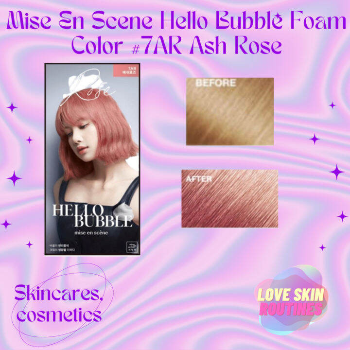 (อัพเกรด)💁💁 Mise En Scene Hello Bubble Foam Color #7AR Ash Rose 💁💁 | Lazada.co.th