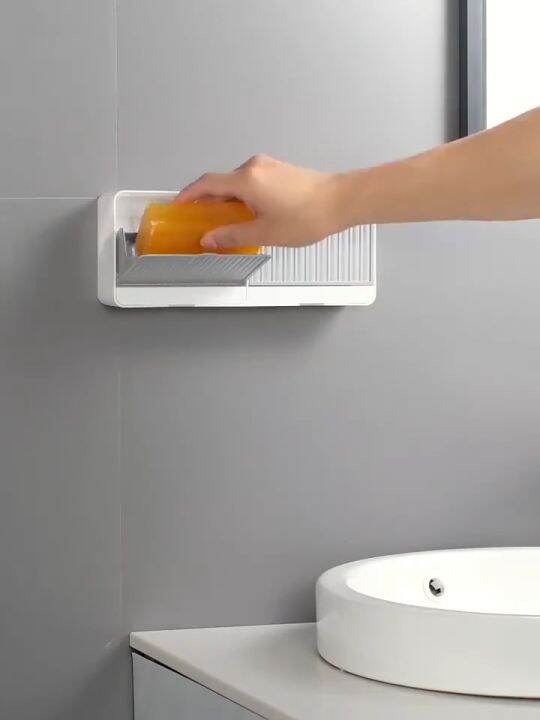 【Manila】 soap dish rack finisher wall-mounted drainage soap rack single ...