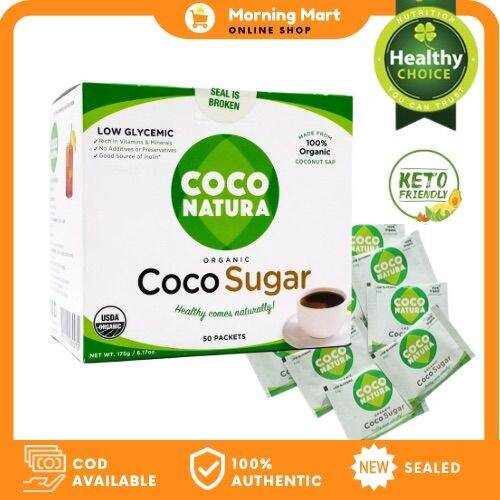 COCO NATURA ORGANIC COCONUT SUGAR (50 SACHETS) (175G) | Keto-friendly ...
