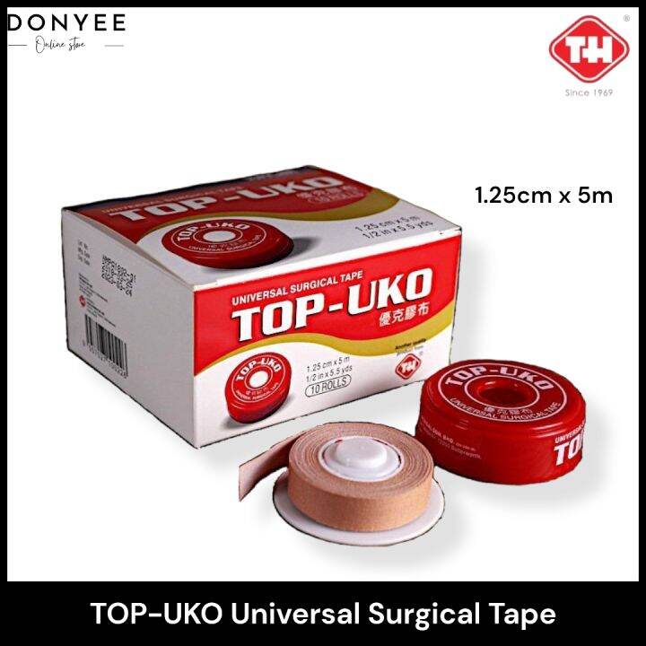 TOP-UKO UNIVERSAL SURGICAL TAPE 1.25CMX5CM (1/2" x5yds) | Lazada