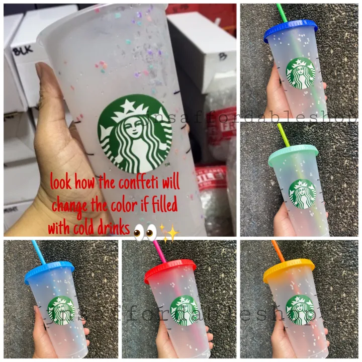 Starbucks Confetti Colorchanging Cup Reusable Color Changing Cup ...