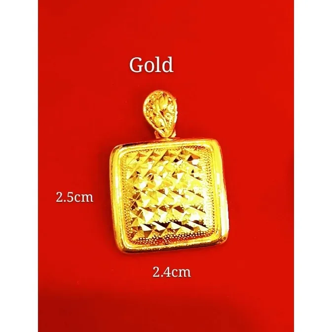 Pendant Loket Biskut Tawar Full Gold Emas Korea | Lazada