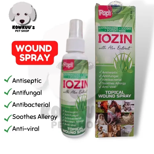IOZINE with Aloe Extract Wound Spray PAPI VETMATE | Lazada PH
