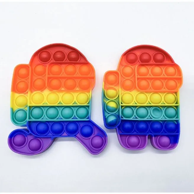 Among Us Pop It Rainbow Toys for Kids Push Pops Bubble Toy Anti-stress ...