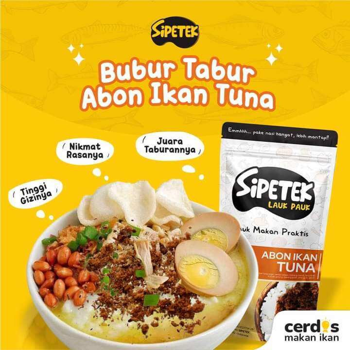 sipetek abon tuna lauk makan praktis mudah dibawa kemasan ziplock ...