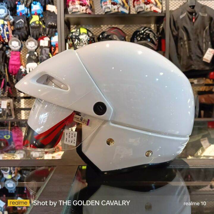 ARC AF6 SEMI JET WHITE HELMET | Lazada