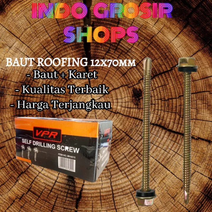 Baut roofing 12 x 70 baut rofing 7cm 10pcs atap baja ringan alderon 7cm | Lazada Indonesia