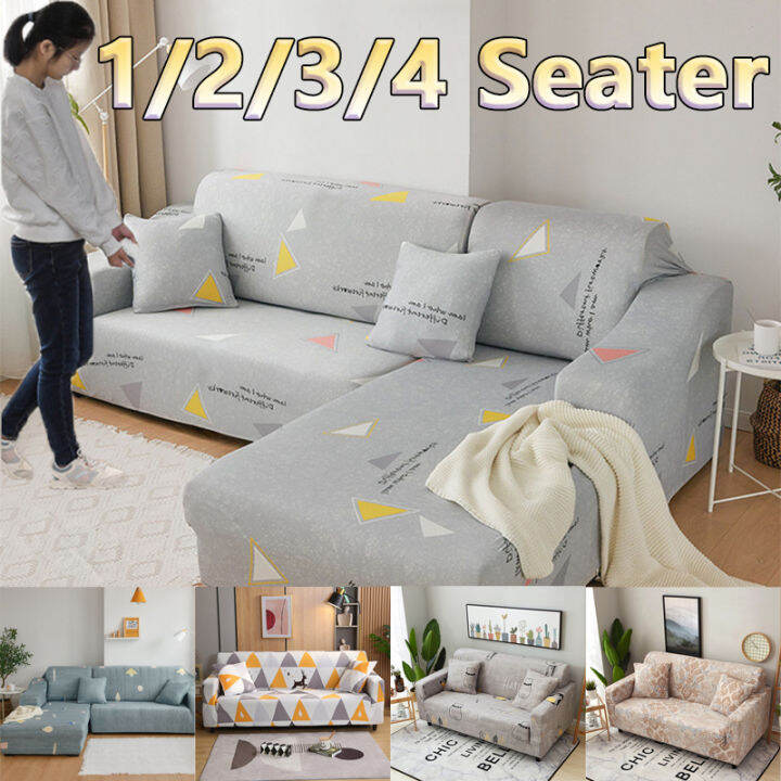 1/2/3/4 Seater Elastic Sofa Cover Stretchable Seat Cover Slipcover ...
