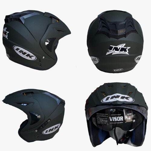 HELM INK REPLIKA T1 WARNA DOF HITAM DOUBLE VISOR GOOD QUALITY ( Packing ...