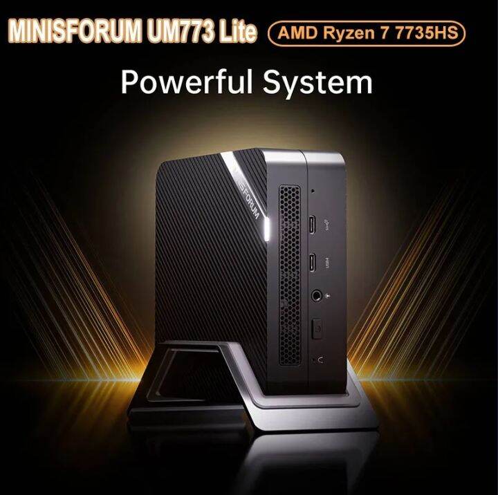 MINISFORUM Venus Series UM773 Lite มินิพีซี AMD Ryzen 7 7735HS สูงสุด 4 ...