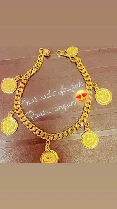 FREE COP 916 GELANG TANGAN DUIT SYILING GANTUNG dewasa & budak golden ...