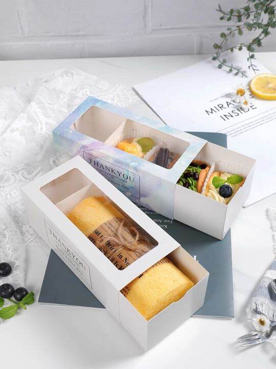 Pastry box/Cake box/Tissue cake boxes/网红毛巾卷包装盒子长条瑞士抱抱蛋糕卷雪花酥面包古早味慕斯纸盒 ...