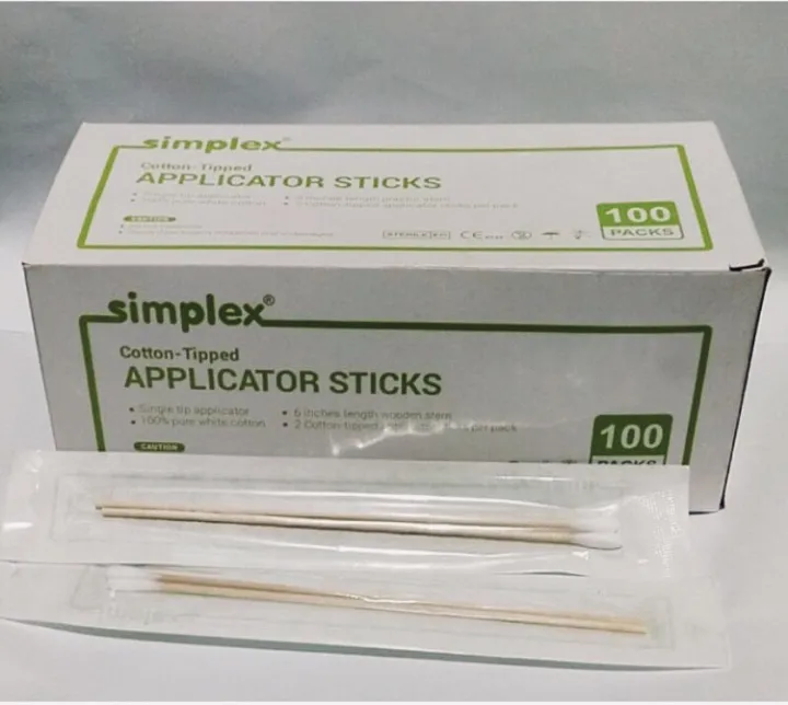 Simplex Cotton Applicator sterile Small tip/head 200 pcs (2 pcs X 100 ...