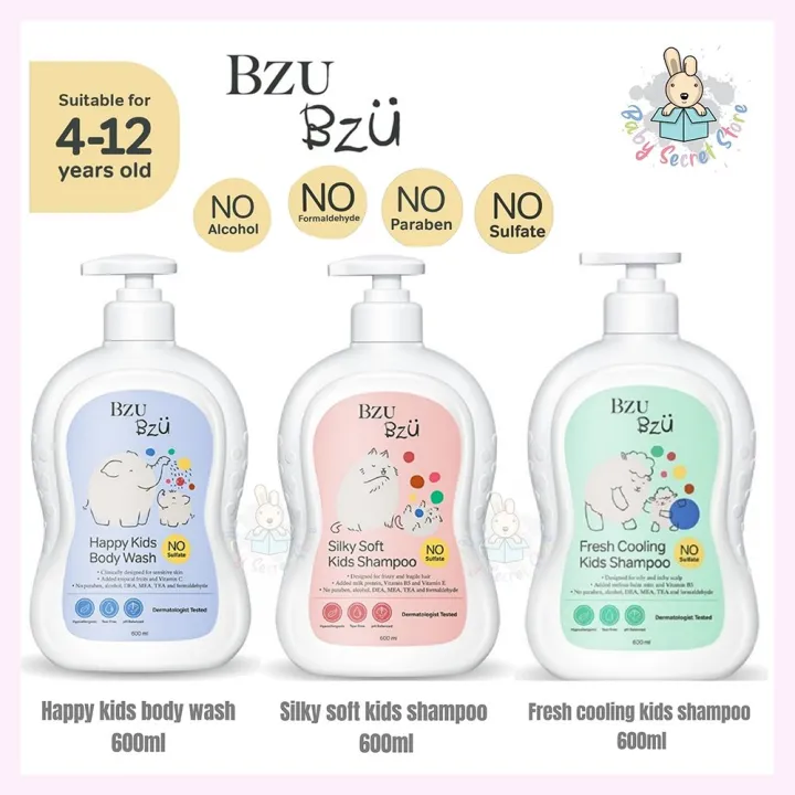 BZU BZU Happy Kids Body Wash 600ml Silky Soft Kids Shampoo (600ml ...