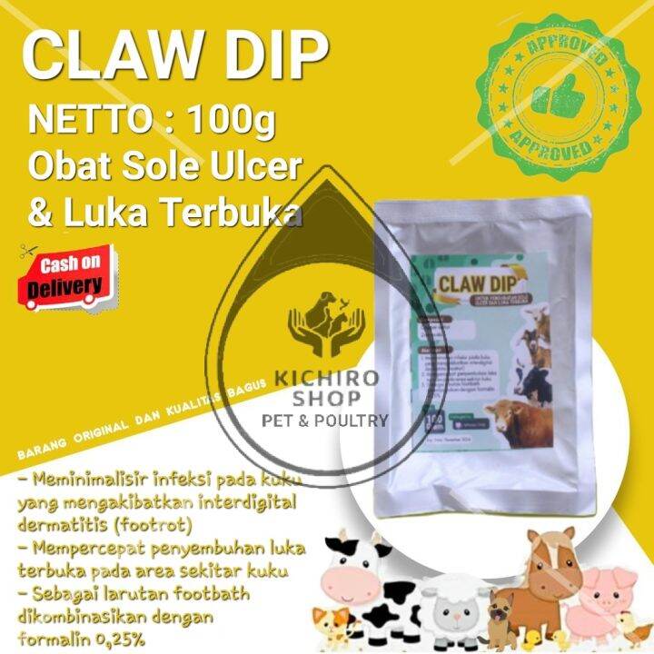 VETWAYS CLAW DIP 100g Obat Sole Ulcer, Luka Terbuka Telapak Kaki untuk ...
