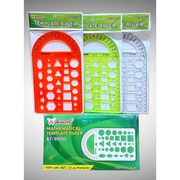 Penggaris busur cetakan BUTTERFLY BT 9000 penggaris bentuk pola ...