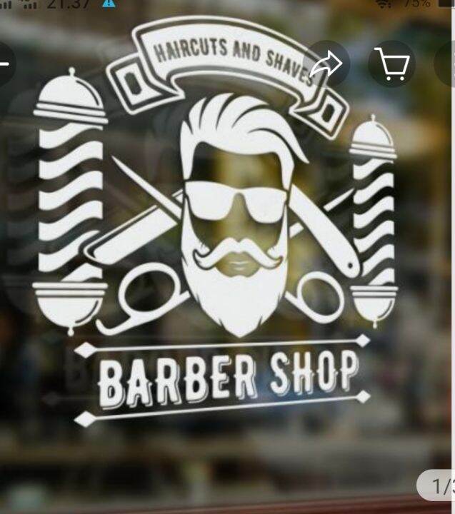 STICKER BARBER SHOP UKURAN 58X60CM | Lazada Indonesia