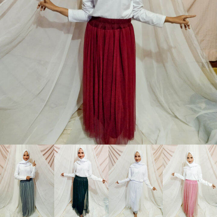 ROK TUTU DEWASA ROK MAXI ROK MUSLIM KEKINIAN BAHAN IMPORT ALL SIZE FIT ...