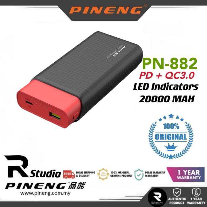 PINENG PN-882 PD+QC3.0 POWERBANK LITHIUM POLYMER 20000MAH | Lazada