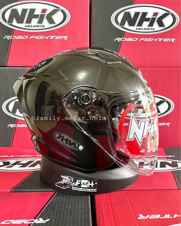HELM NHK R1 ELITE SOLID WARNA GUNMET HELM HALF FACE ORIGINAL NHK ...
