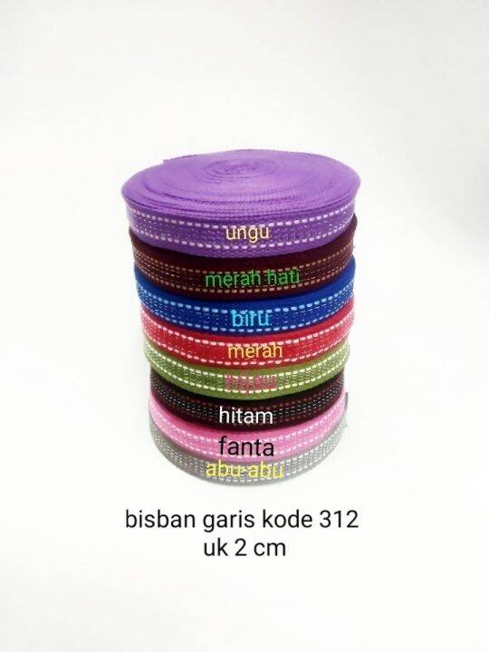tali bisban wabbing garis KD312 ukuran 2, 5 cm terbaru 1 roll (25 meter ...