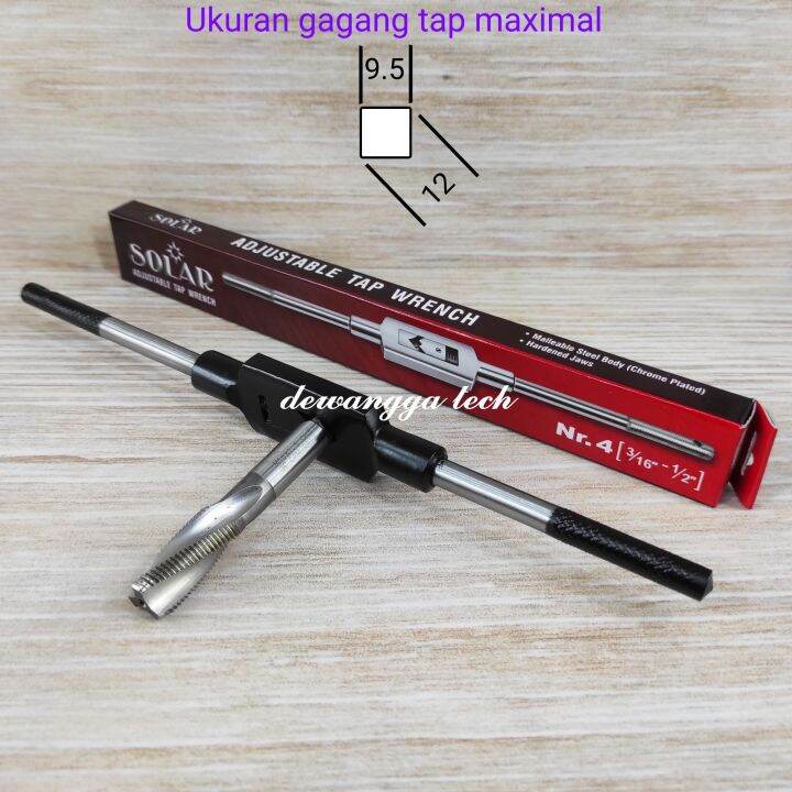 SOLAR No 4 Stang tap manual full besi gagang taping wrench taps tangkai ...