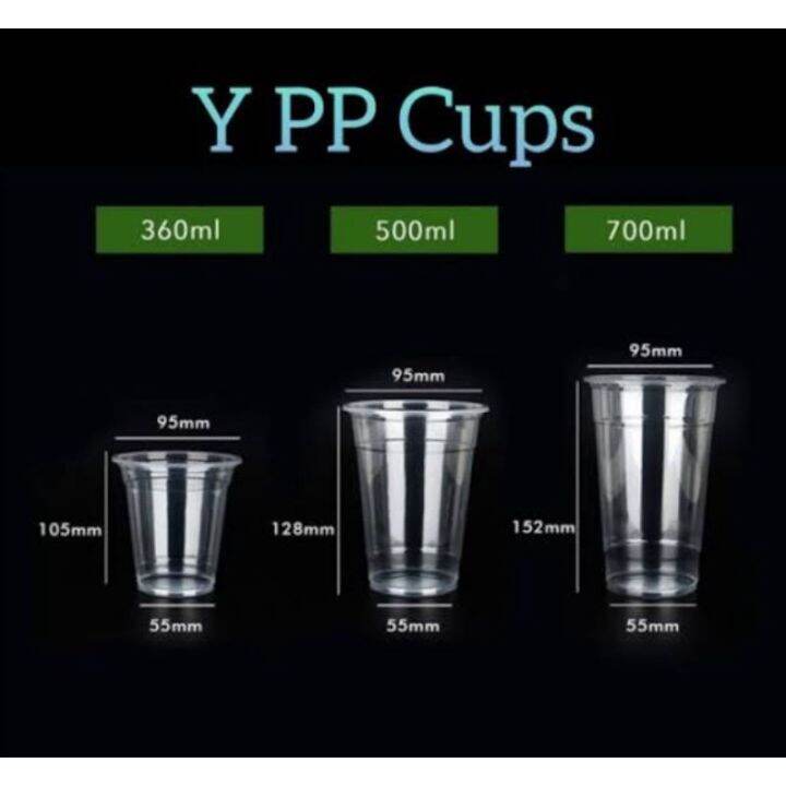 Milk Tea Cup ( Y /PP Cup ) ( 12oz / 16oz / 22oz / 1L ) Milk tea Cups, 100 pieces | Lazada PH