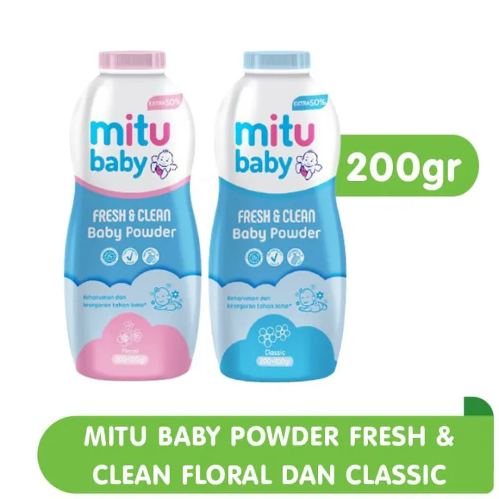 Mitu Baby Powder Fresh & Clean Floral dan Classic | Lazada Indonesia