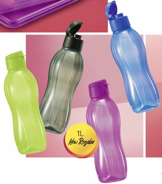 Tupperware Eco Bottle 1L Fliptop Blue Black Green Purple | Lazada