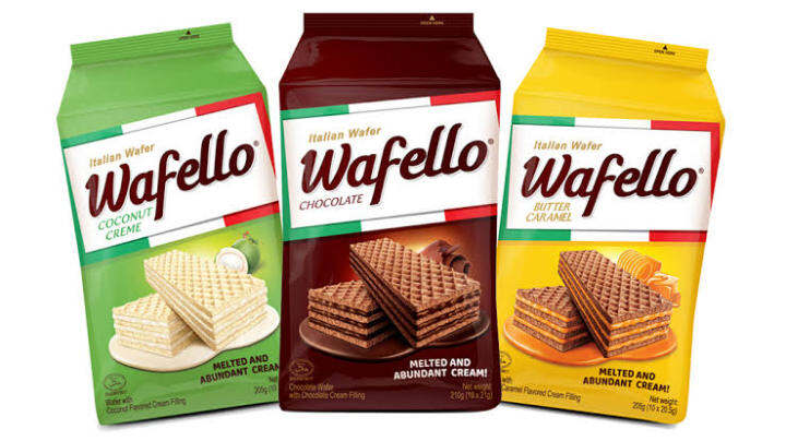 Wafello Italian Wafer | Chocolate, Coconut Cream, Butter Caramel | 10 × ...