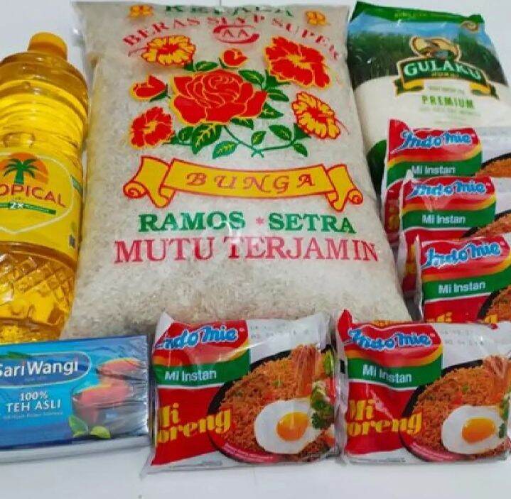 Paket Sembako Murah/Sembako Lengkap/sembako anak kos 4(Beras ,Minyak ...