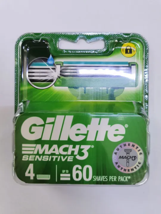 Gillette mach 3 sensitive 4 ชิ้น | Lazada.co.th