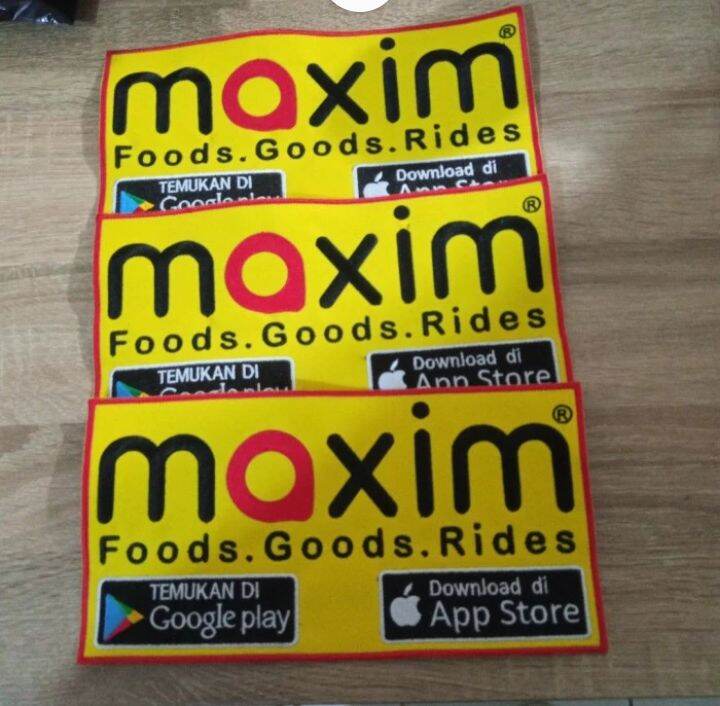 emblem Maxim kuning besar bordiran Maxim kuning punggung | Lazada Indonesia