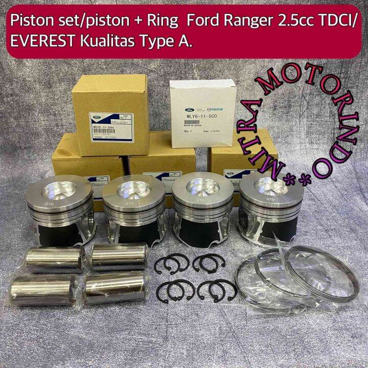 Piston Set/Piston +Ring Ford Ranger 2.5cc TDCI/EVEREST Kualitas Type A ...