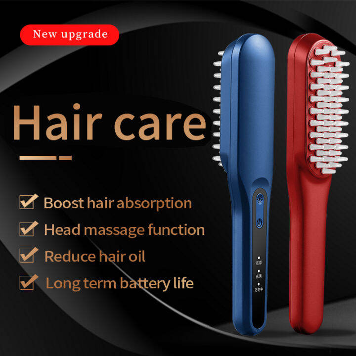 Hair Growth Comb RF Red Blue Light Electric Anti Hair Loss EMS ...