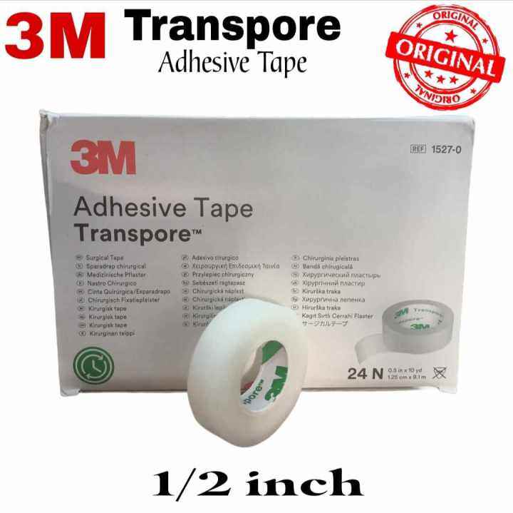 3M Transpore Surgical Adhesive Tape 1/2" (Half Inch)- per piece | Lazada PH