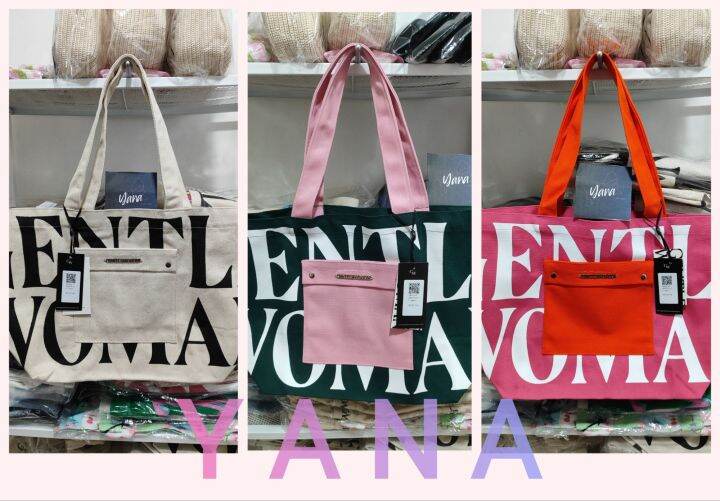 Original GW Gentlewoman Green | Plain | Pink Wall Tote Bag | Lazada PH