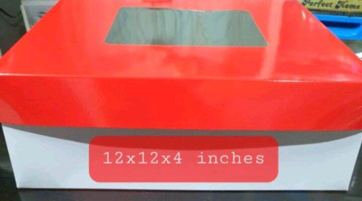 12x12x4 cake box with window (5pcs) | Lazada PH