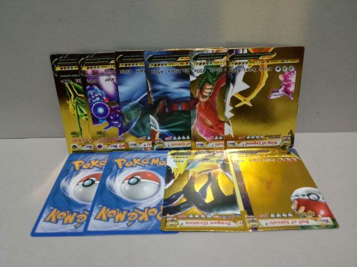 Mainan kartu pokemon emas isi 21 lembar terdiri dari 1Gol yg emas ...