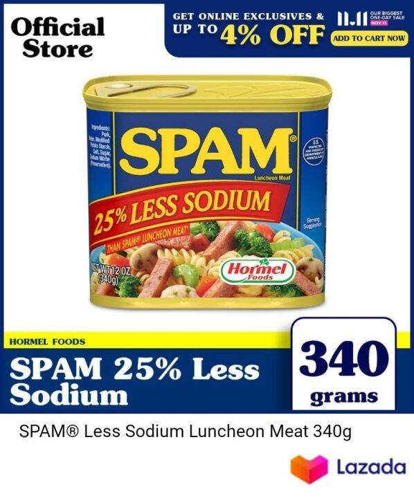 SPAM ® Less Sodium Luncheon Meat 340g | Lazada PH