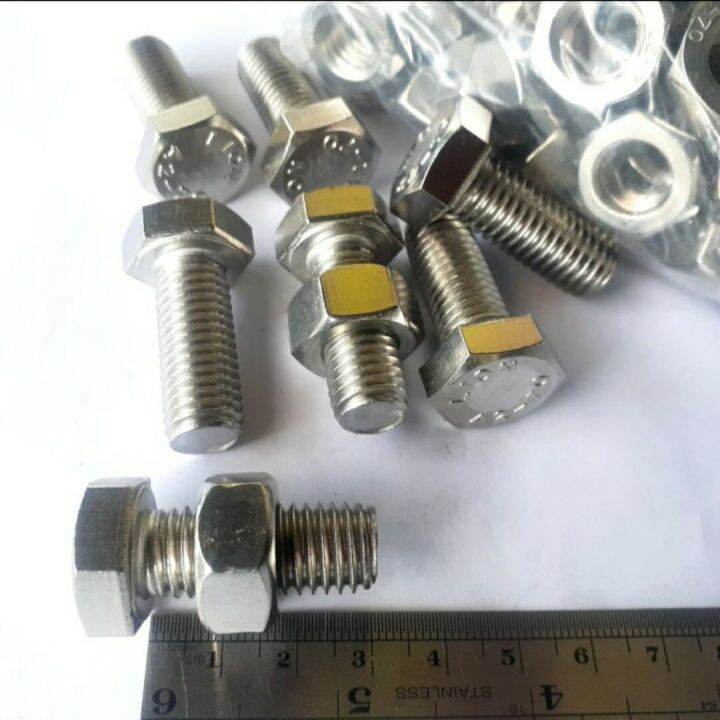 BAUT M12X30 STAINLESS STEEL SS.BAUT MUR M12 X 30 SUS 304 KUNCI 19. | Lazada Indonesia