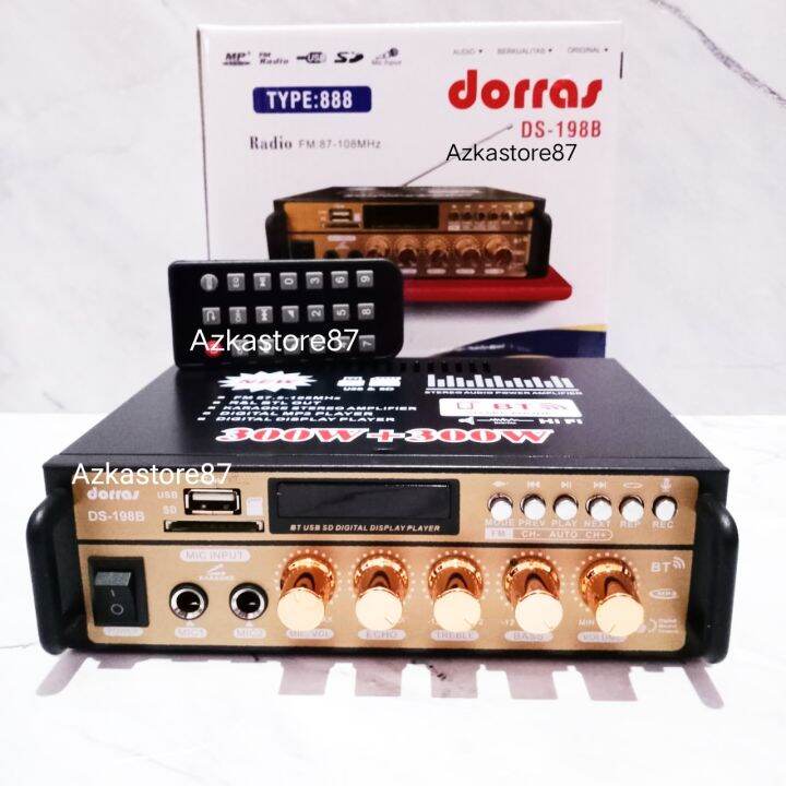 amplifier dorras 198b amplifier bluetooth ds-198b 600watt amplifier karaoke | Lazada Indonesia