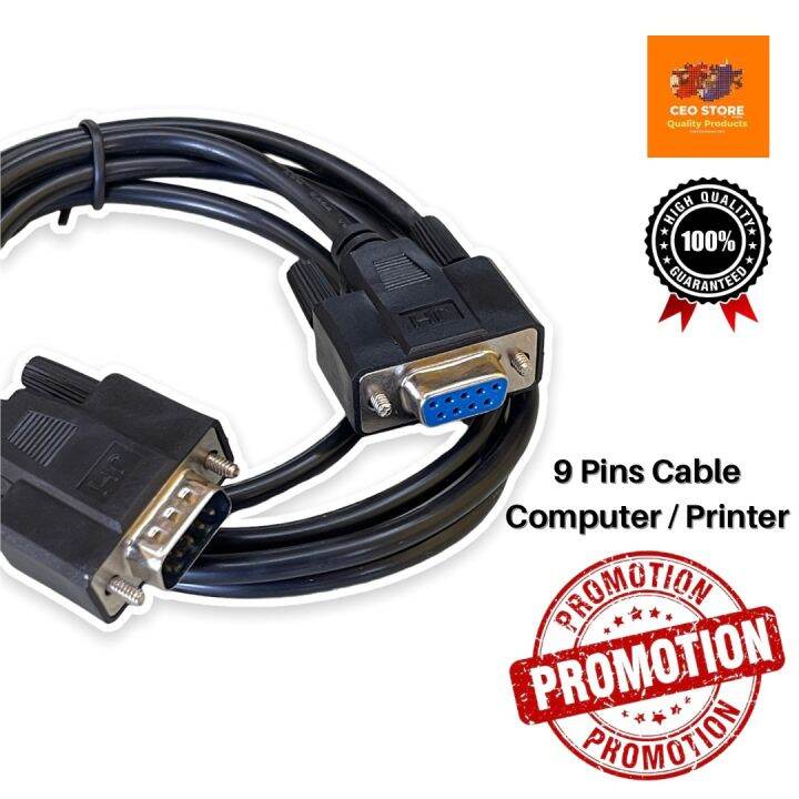 RS232 Serial 1.2M DB9 9Pin Male to Female 2-3 Cross Line Cable 9 pin ...