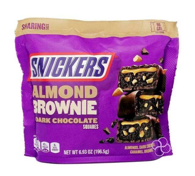 Snickers Almond Brownie Dark Chocolate Squares 196.5g | Lazada PH
