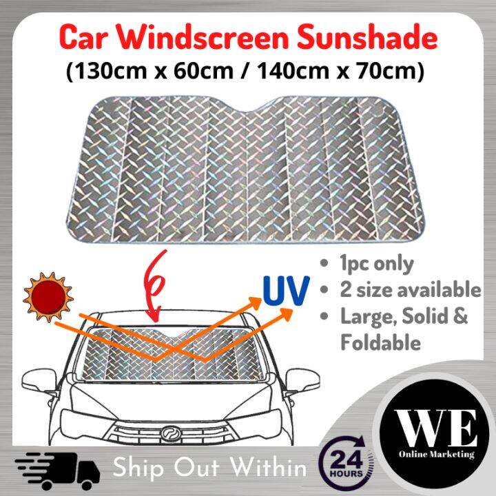 (Ready Stock) Diamond Car Windscreen Sun Visor - Large Solid Thick ...